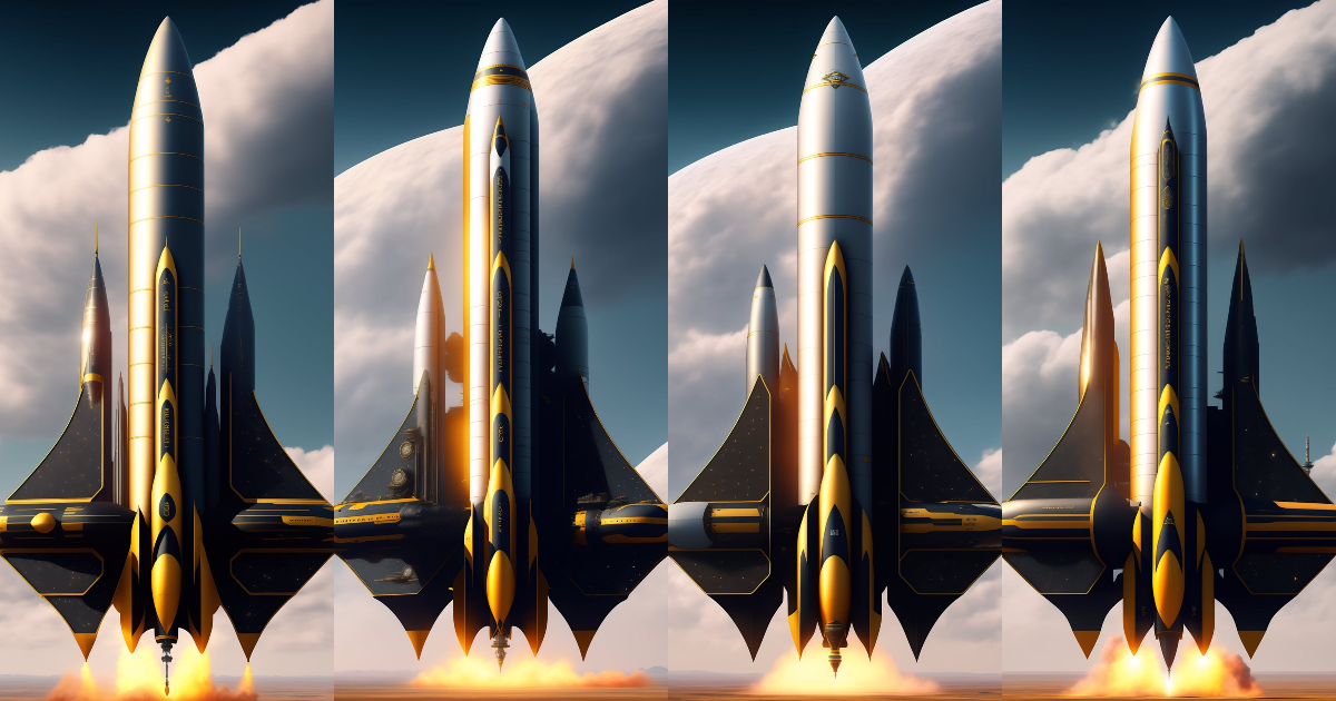 Lexica - Realistic spaceship rocket design.