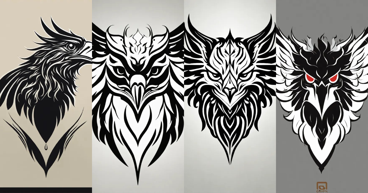 Lexica - Gryphon griffon head silhouette,stencil logo, icon, simple ...