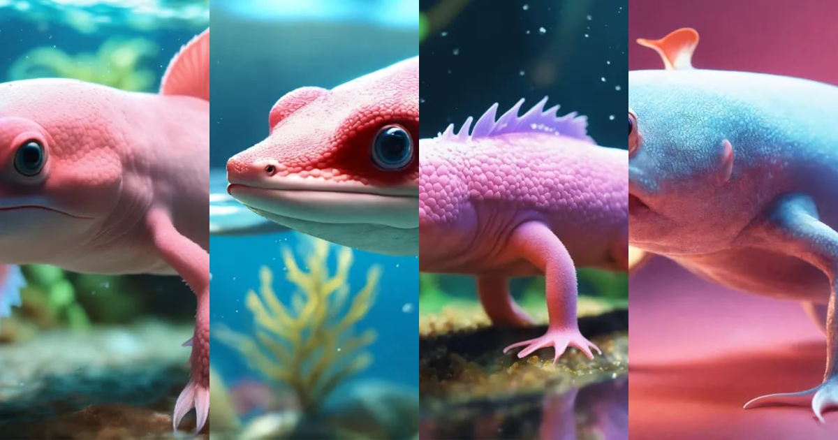 Lexica - Very cute Axolotl hybrid with a dolphin. 3d render, very ...