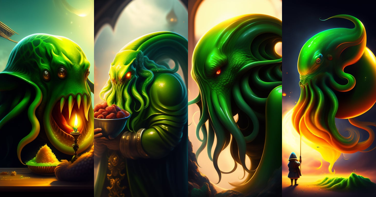 Lexica - Cthulhu eat banana, digital art, trending on artstation, hd ...