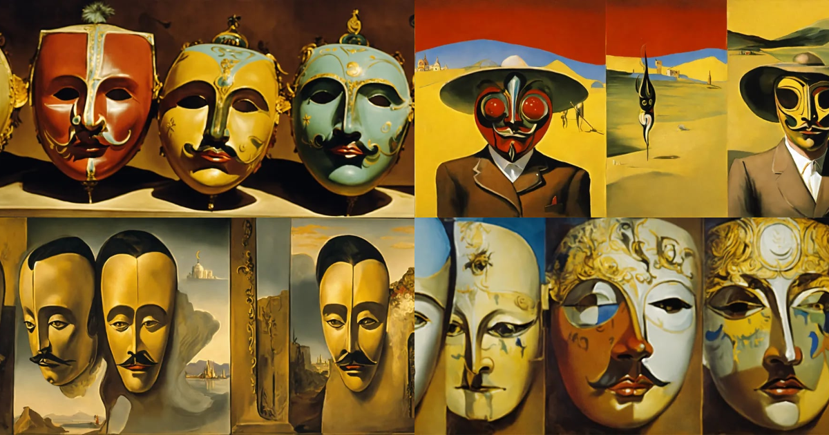 Lexica - Vejigante masks painted by salvador dali