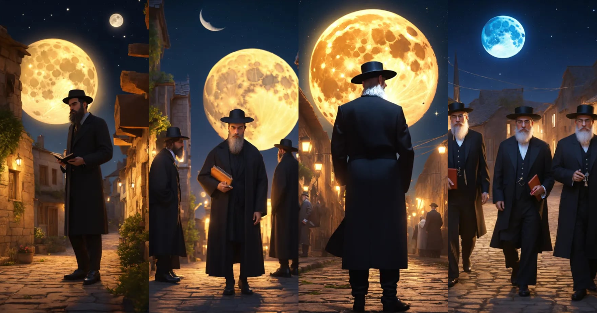 Lexica - A group of medieval Hasidic Jews from a medieval Jewish town ...