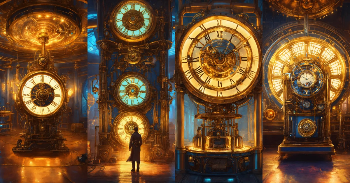 Lexica - Epic steam punk time machine, huge room, fantasy, blue rim ...