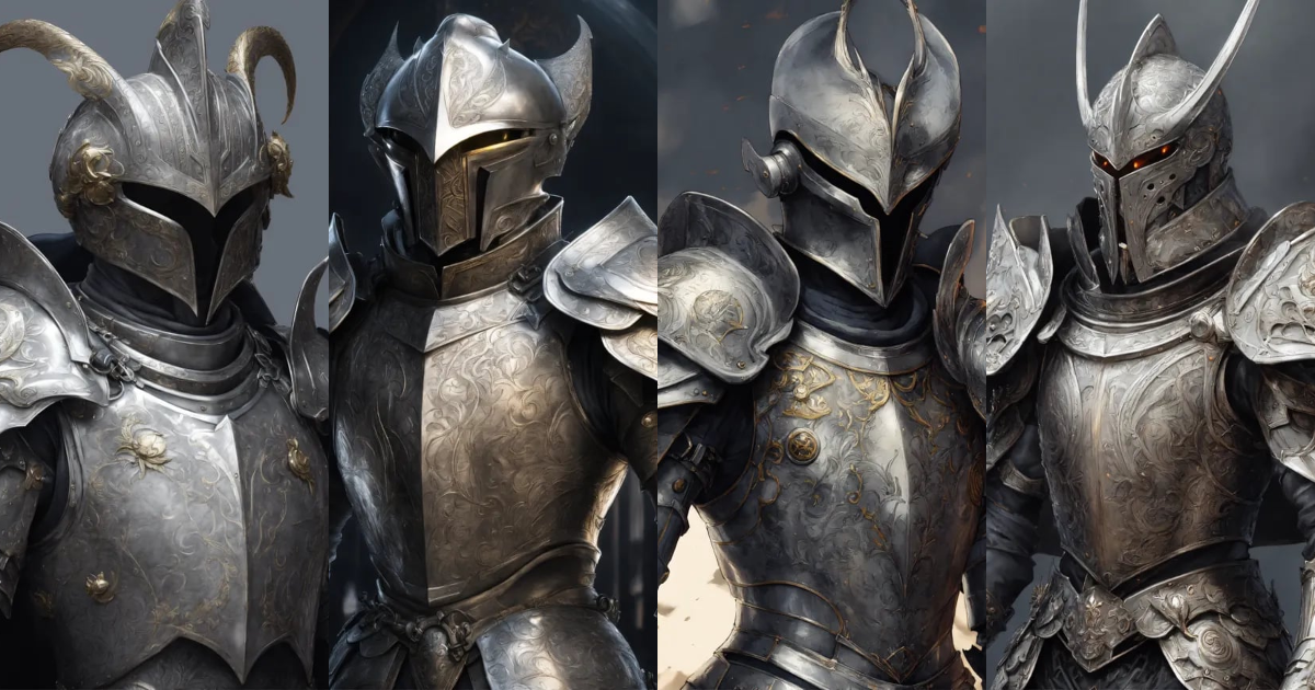 Lexica - Masterpiece, best quality, a gray alien in a royal knight ...