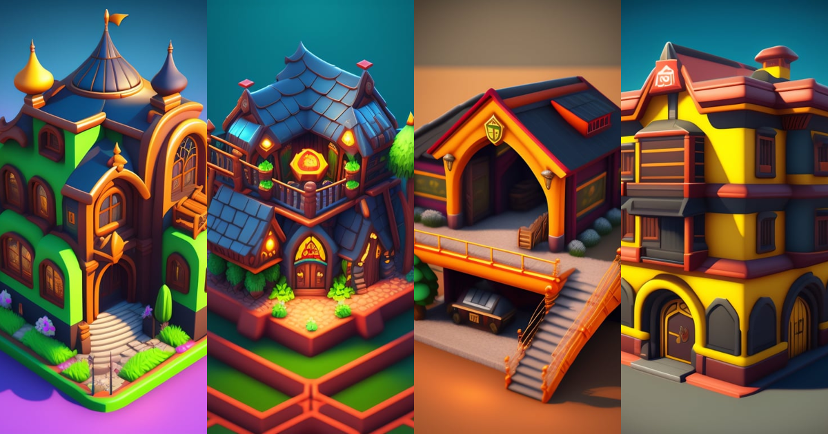 Lexica - 3d stylized game factory building