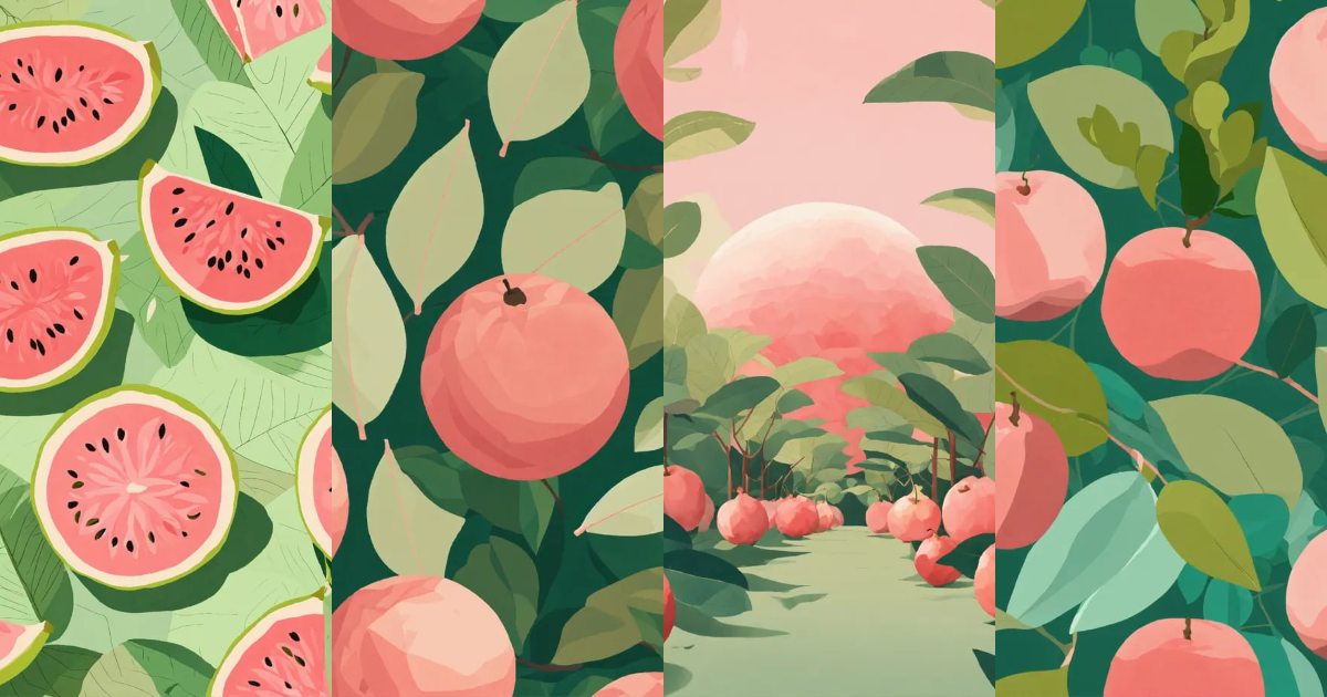 Lexica - The pale colors of guava fruit image intertwined seamlessly ...