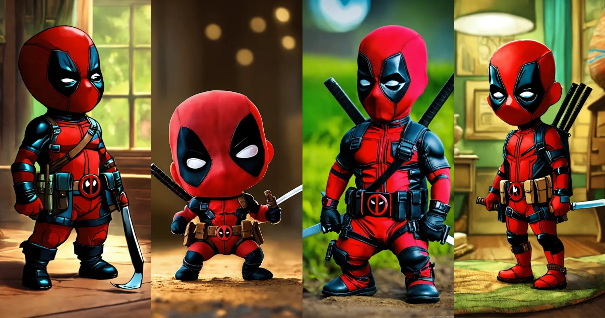 Lexica - A cute baby deadpool in a lungi