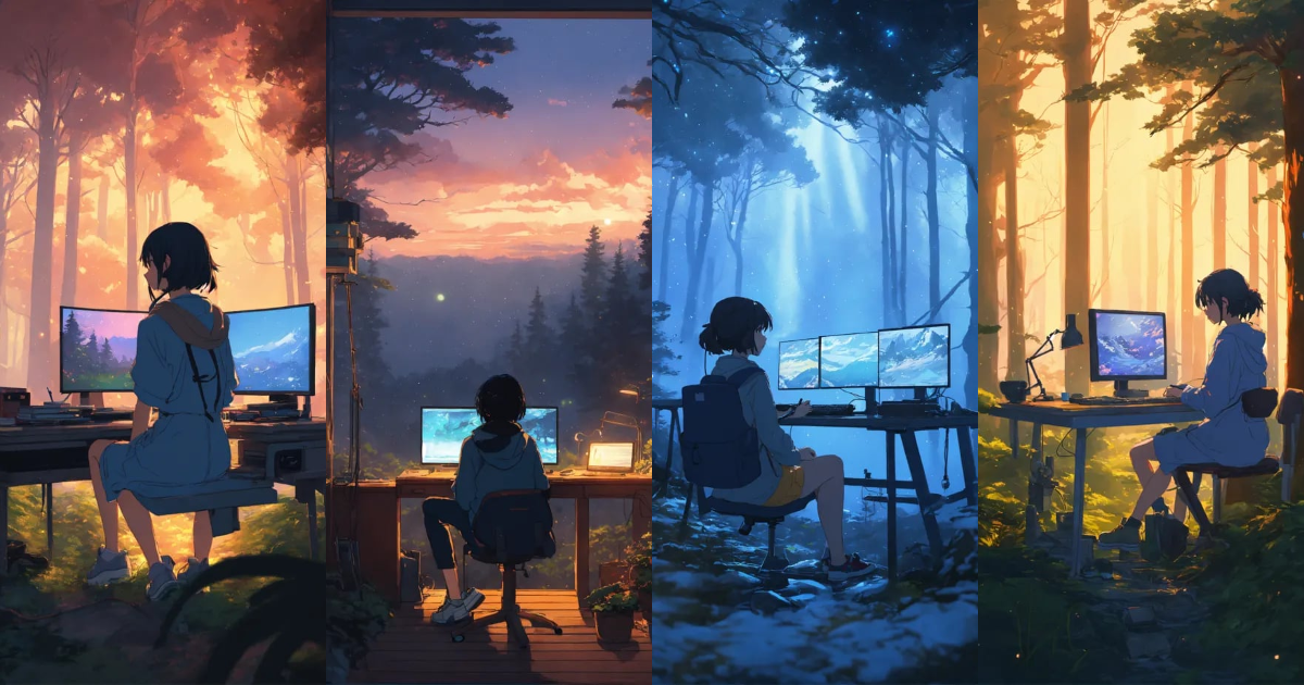 Lexica - Create a high resolution artwork of chillhop, Anime Girl is ...