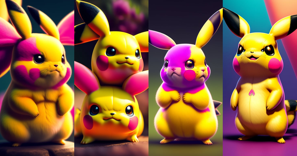 Lexica - Pikachu, from pokémon with pink body, cute face