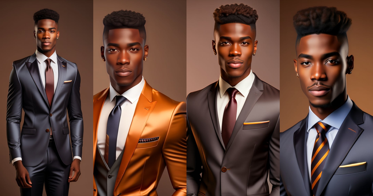 Lexica - A very handsome African young man looking straight ahead and ...