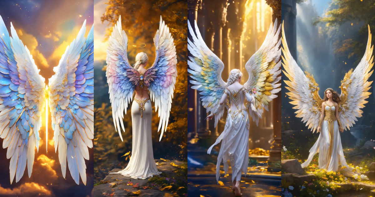 Lexica - Beautiful and perfect small angel wings in white, detailed and ...