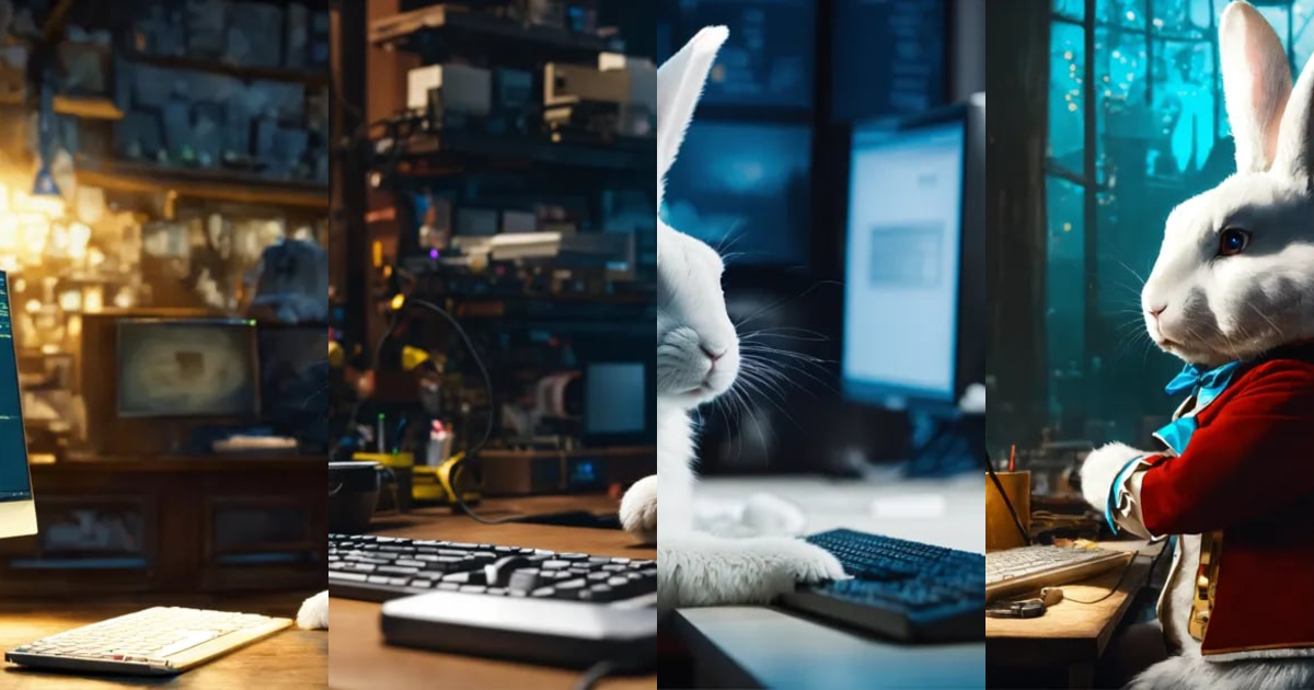 Lexica - A white rabbit from Alice in Wonderland is a software ...