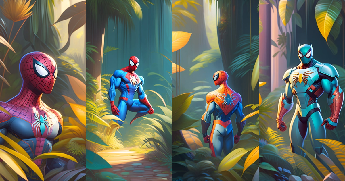 Lexica - "Spider-Man in a Jungle" by Syd Mead, cold color palette ...