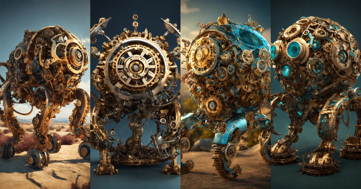 Lexica - 9. Cogwheel Cactopus With a body adorned with mechanical cogs ...