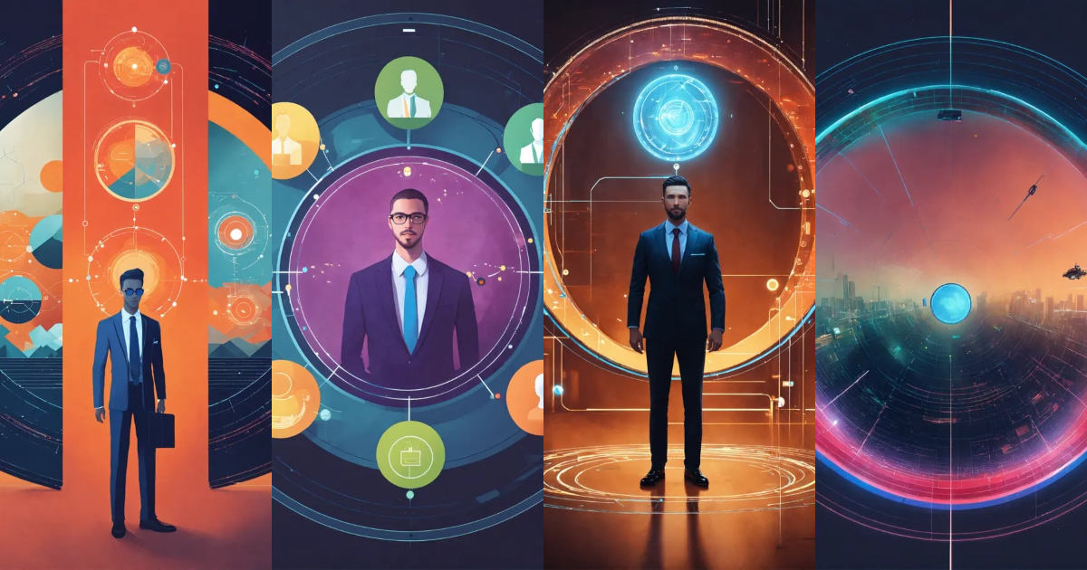 Lexica - I need an image representing a futuristic business person ...