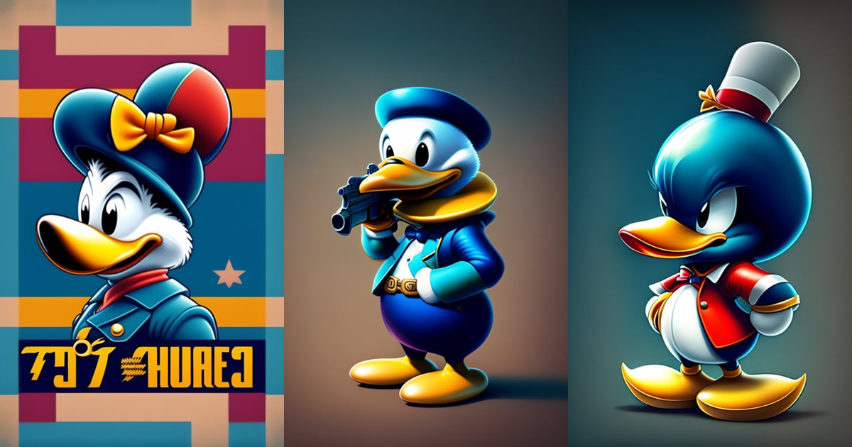 Lexica - Donald duck with gun