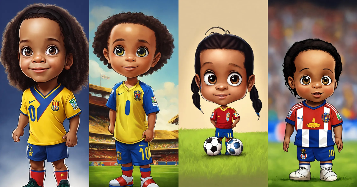 Lexica - Ronaldinho cute baby cartoon big eyes realist