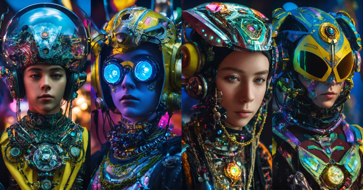 Lexica - Photorealistic 3D portrait Boy Alien Mech Angel in Punk Goth ...