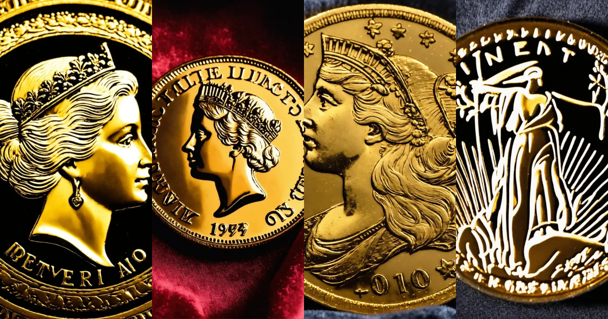 Lexica - A photo of a gold coin. The coin is in excellent condition and ...