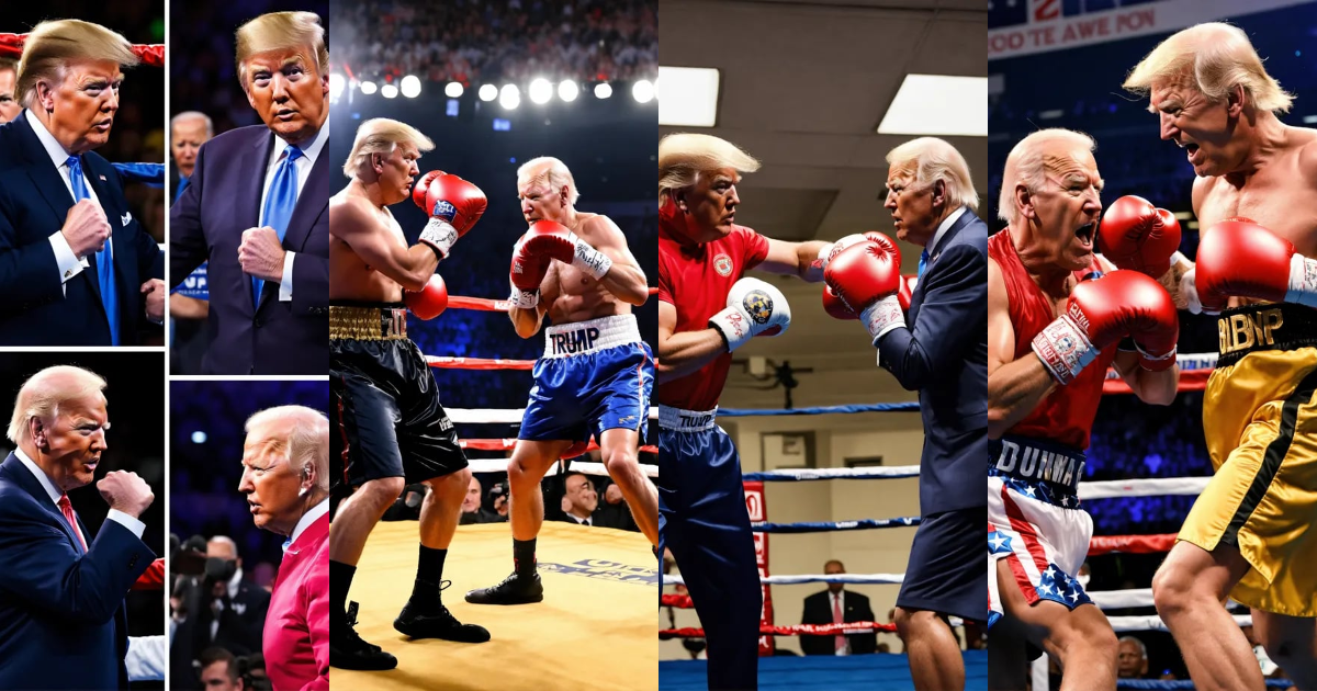 Lexica - Donald trump boxing with joe biden