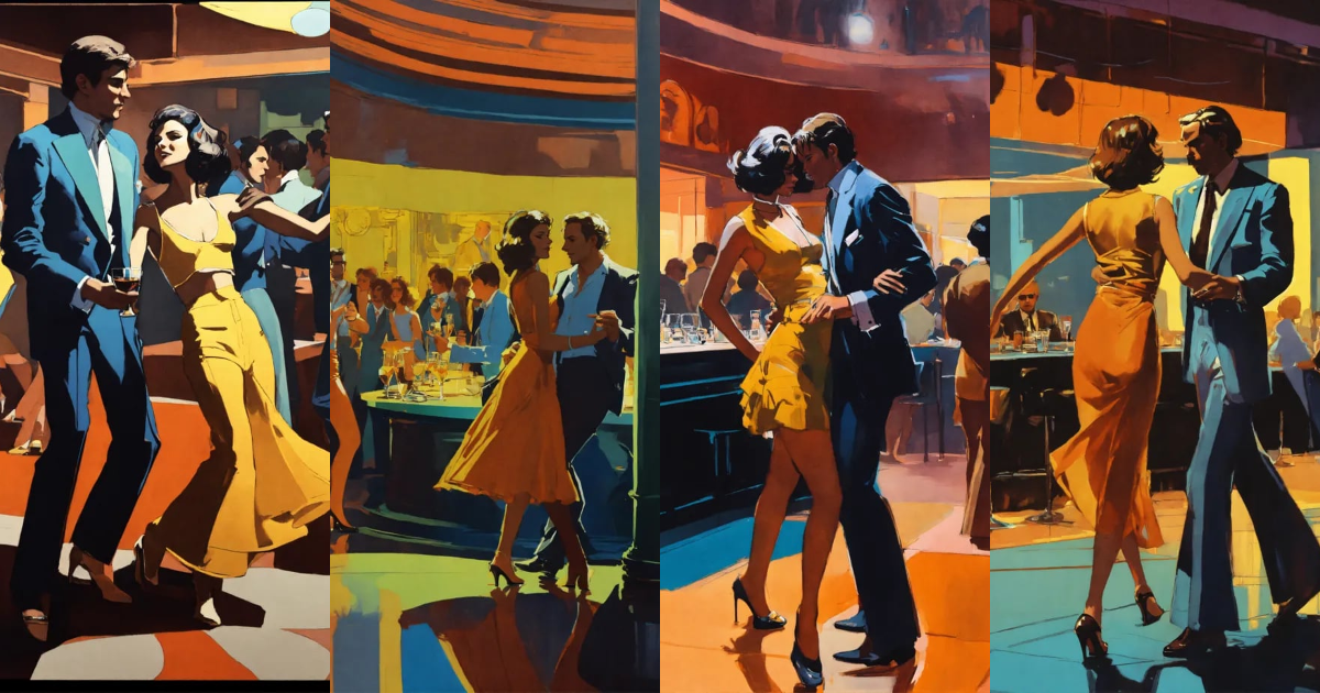 Lexica - "italian dancing in a club during the 70's" by syd mead, cold ...