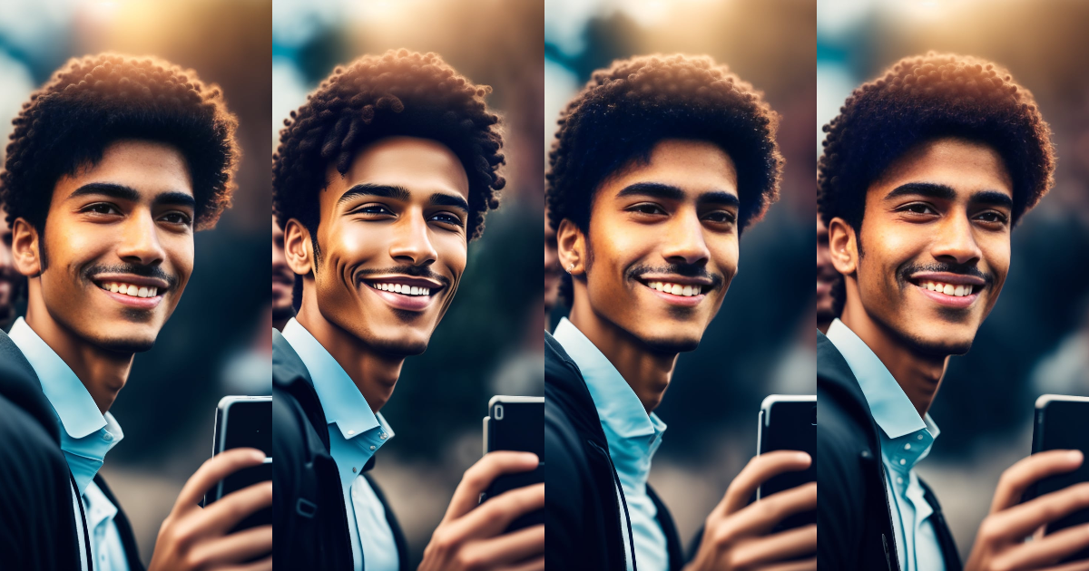 Lexica - A young man taking a selfie