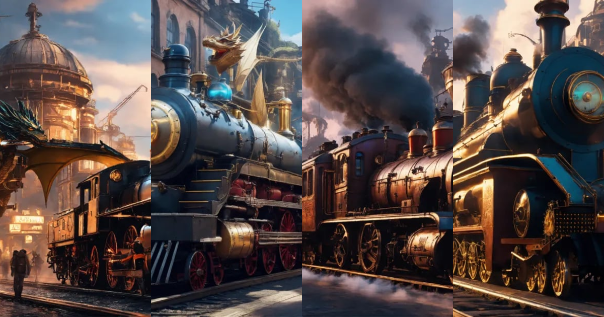 Lexica - A future steam locomotive in a steampunk city and a mechanical ...