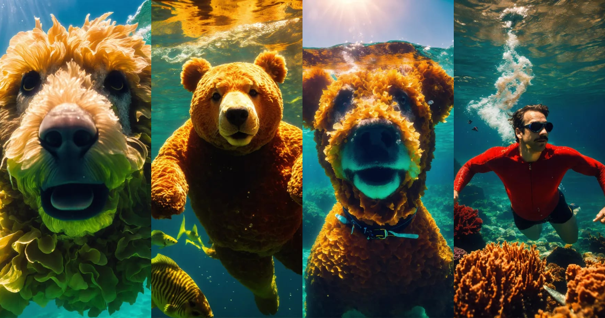 Lexica - Ted lasso swimming in the ocean, underwater, sunny, high ...