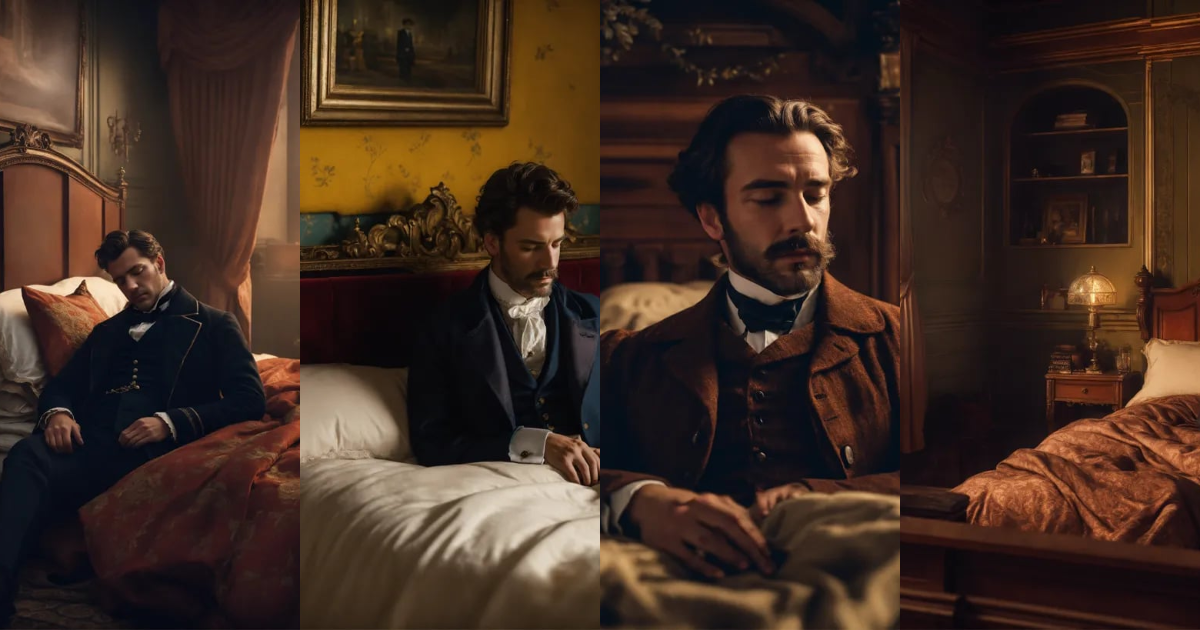 Lexica - Very much handsome Victorian man , wearing clothes to sleep ...