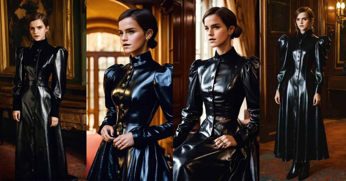 Lexica - Stunning female emma watson, black victorian governess shiny ...