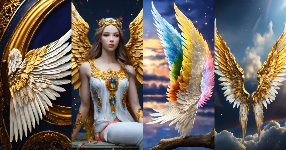 Lexica - Beautiful and perfect small angel wings in white, detailed and ...