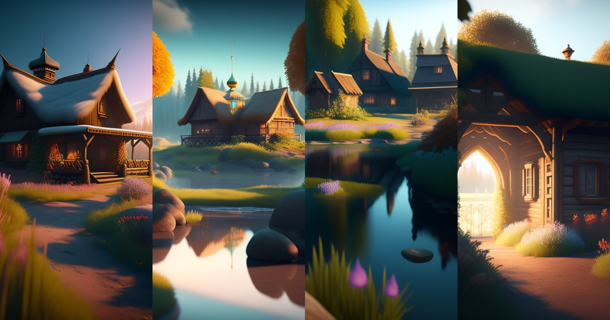 Lexica - Russian nature, village, pixar disney, octane render, unreal ...