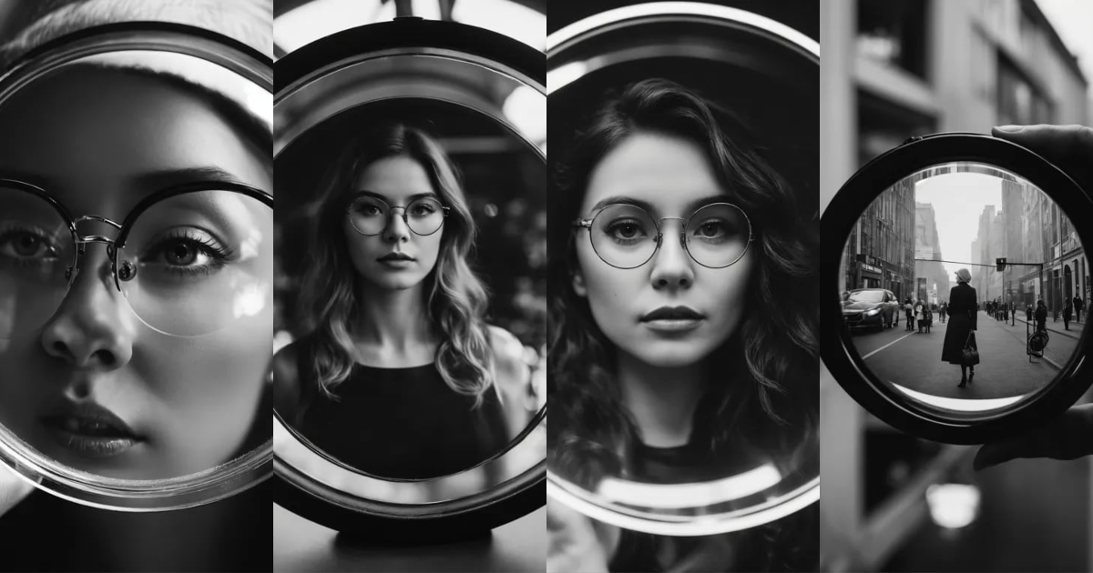 Lexica - In hands clear looking through a transparent glass circle ...