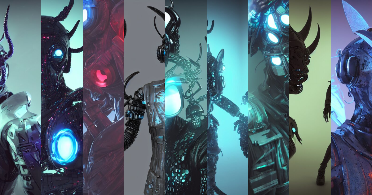 Lexica - Cyber punk, oni mask, 3 d render beeple, compound eye of ...