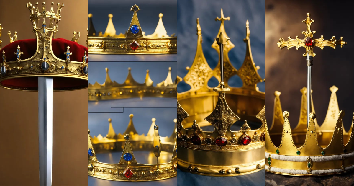 Lexica - Medieval crown of king with 5 SMALL Sword tips CROWN, The ...