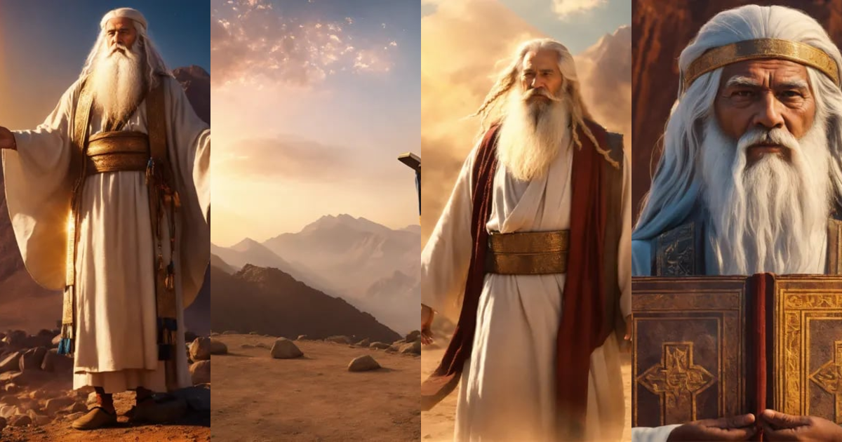 Lexica - At the foot of Mount Sinai, Hz. Moses stands, with his long ...