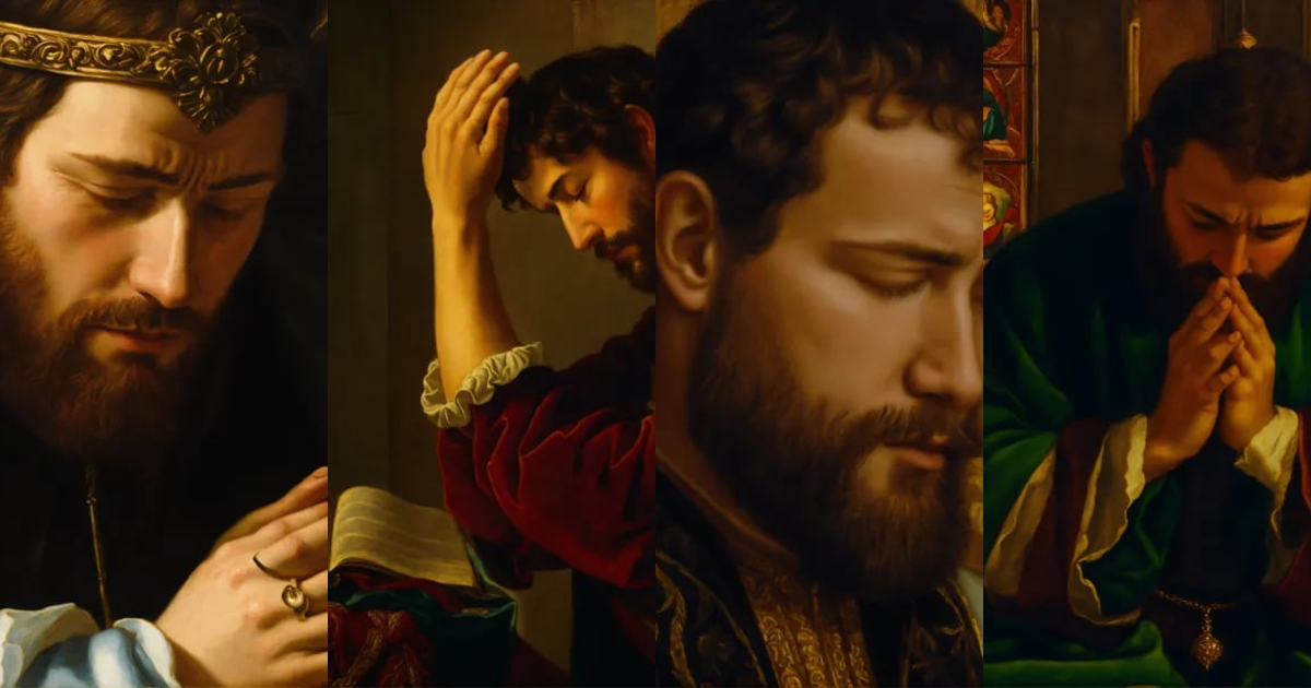 Lexica - Renaissance oil painting of a man praying