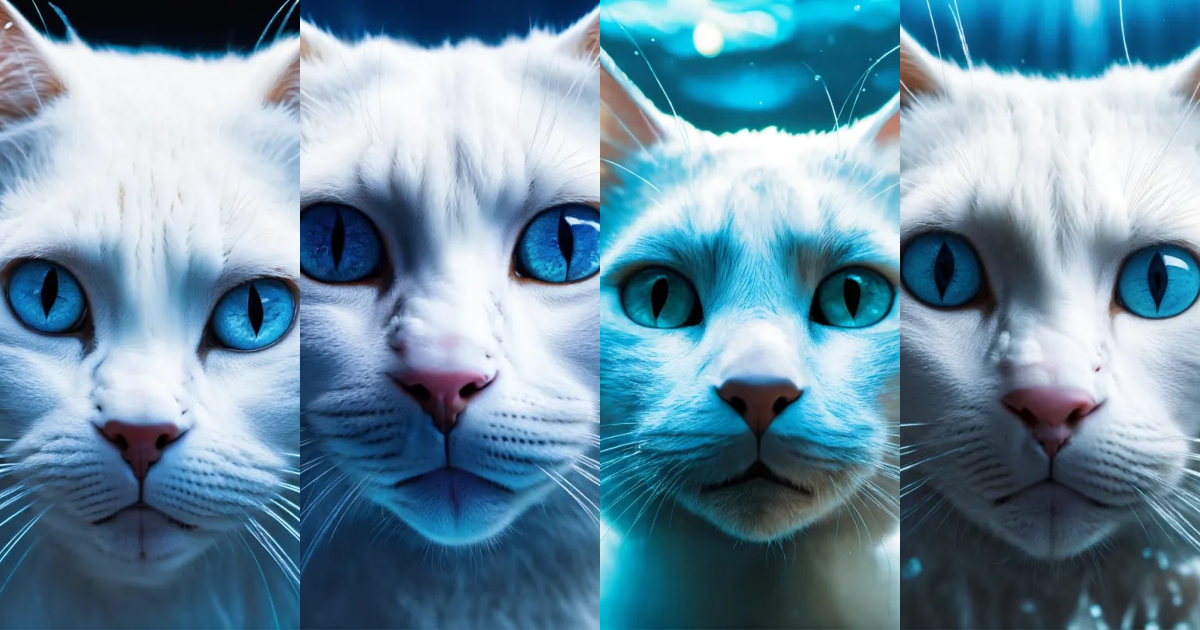 Lexica - Underwater photography, long exposure, graceful white male cat ...