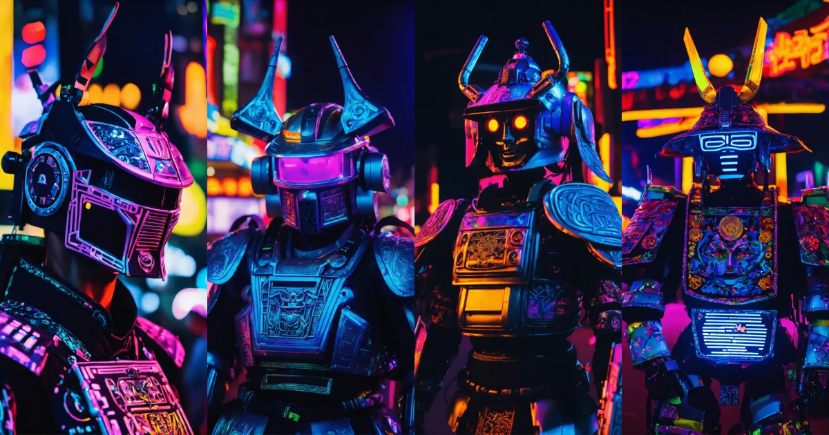 Lexica - Photorealistic 3D portrait Samurai Robot in Colorado Festival ...