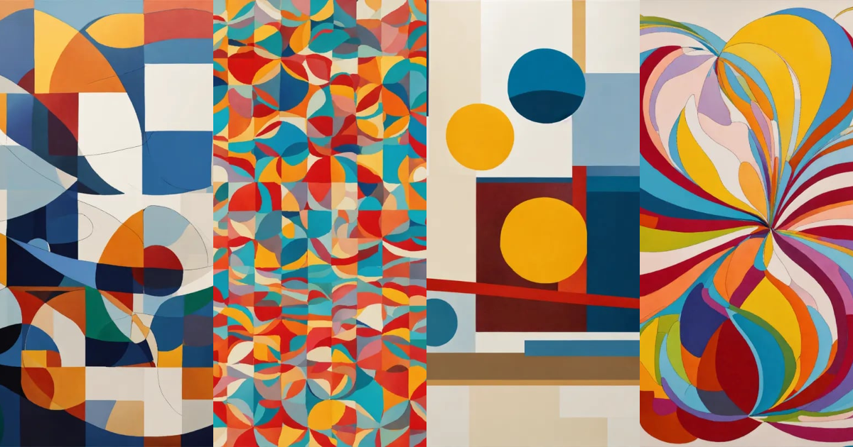 Lexica - Abstract art, fewer shapes, fewer colors, clean design, white ...