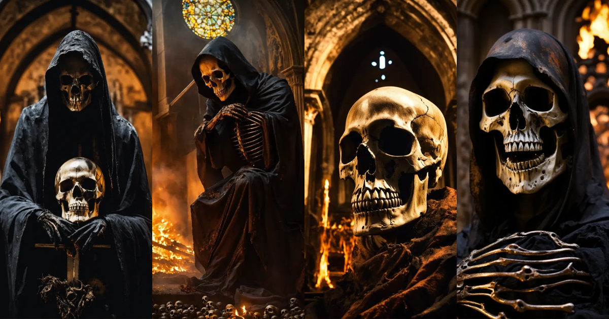 Lexica - Skull, grim reaper, death, rotting flesh, glowing eyes ...