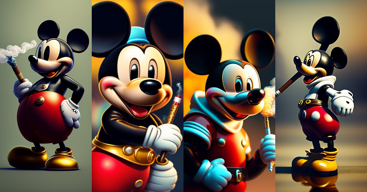 Lexica - Mickey mouse smoking