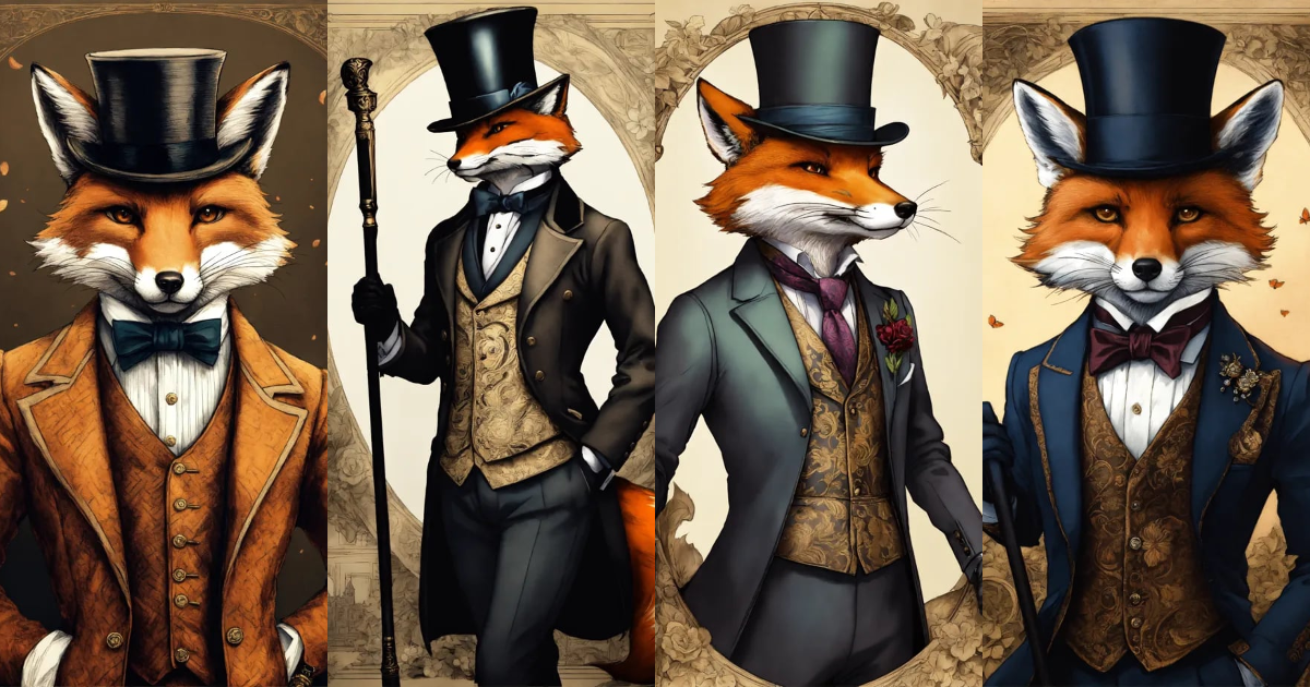 Lexica - Masterpiece, best quality, anthropomorphic fox in a victorian ...