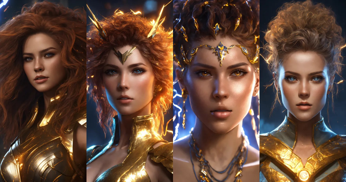 Lexica - "legendary lightning goddess", bolts, sparks, electricity, big ...