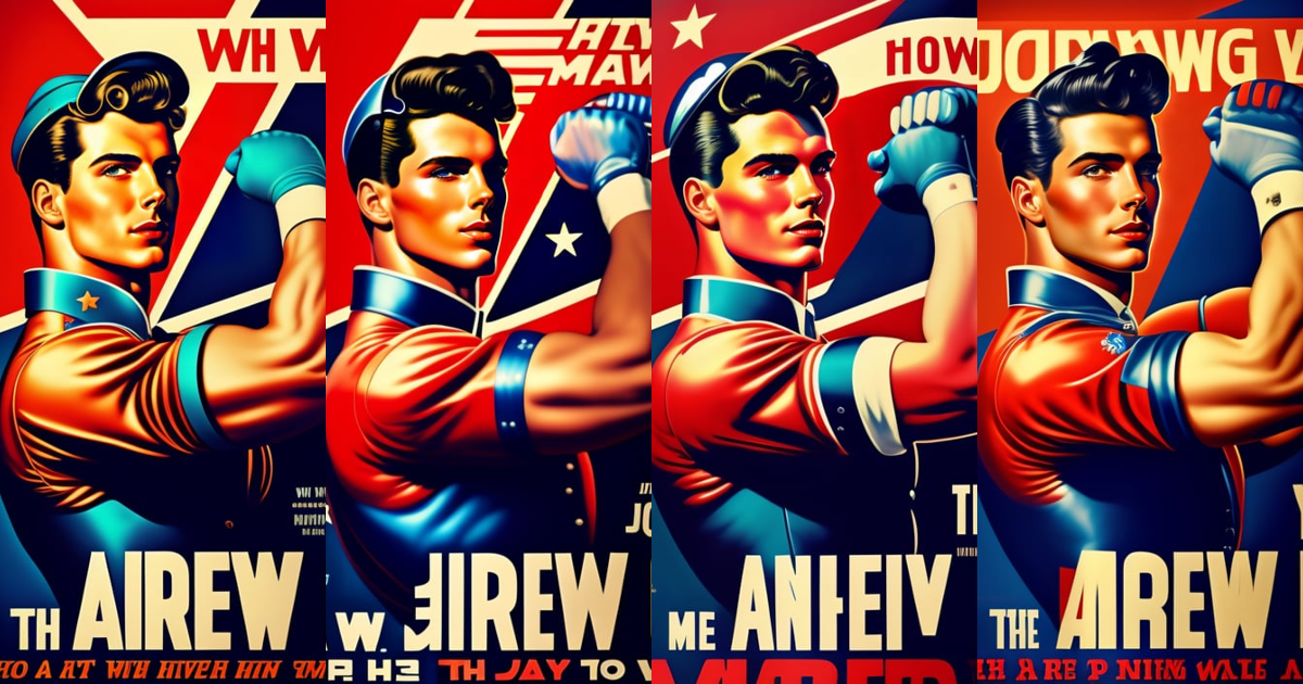 Lexica - A male young man the riveter "We can do it !" poster by John ...
