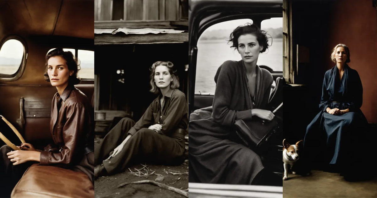 Lexica - A woman style life photography in style Dorothea Lange, Annie ...