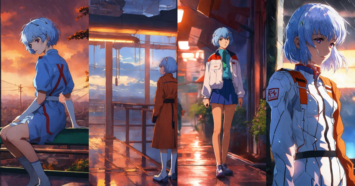 Lexica - Anime art of Rei Ayanami from Neon Genesis Evangelion ...
