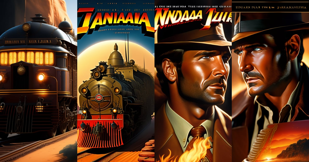 Lexica - Cover of Indiana Jones book, detailed, realistic, real engine