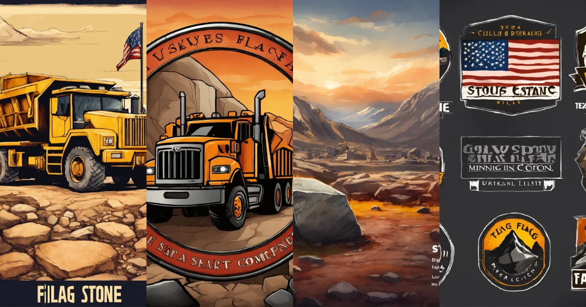 Lexica - Logo test as " FLAG STONE ", granite mining company logo ...