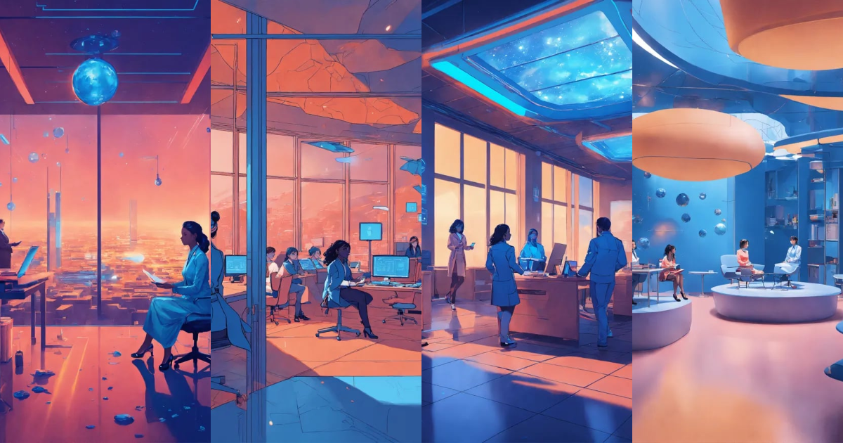 Lexica - Blue colors, Illustration, future, mystic, science fiction, An ...